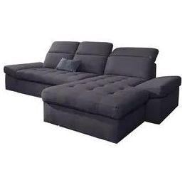 Sit & More Ecksofa SIT & MORE "Stardust L-Form", grau (anthrazit), B:302cm H:77cm T:189cm, Struktur (100% Polyester), Struktur fein (95% Polyester, 5% Polyamid), Sofas, wahlweise mit Bettfunktion und Bettkasten