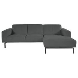 Ecksofa Andas "Lungre, L-Form" Sofas Gr. B/H/T: 260cm x 82cm x 163cm, Bouclé, Recamiere rechts, Ecksofa XL, grau (anthrazit) in verschiedenen Größen, extra hohe Füße aus Metall