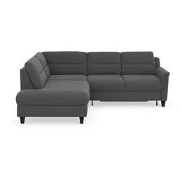 Sit & More Ecksofa SIT & MORE "Farö L-Form" Sofas Gr. B/H/T: 251cm x 90cm x 187cm, Luxus-Microfaser Paris, Ottomane links, mit Bettfunktion-mit Bettkasten, grau inklusive Federkern, wahlweise mit Bettfunktion und Bettkasten