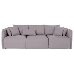 3-Sitzer Andas "Nöre" Sofas Gr. B/H/T: 262cm x 74cm x 90cm, Struktur fein, grau (mittelgrau) 3 Teile, in vielen Bezugsqualitäten und Farben s. auch "Nöre"