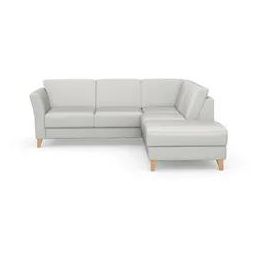 Sit & More Ecksofa SIT & MORE "Visby L-Form", grau (hellgrau), B:248cm H:87cm T:213cm, Sofas, Wahlweise mit Bettfunktion und Stauraum, frei im Raum stellbar