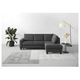 Ecksofa Home Affaire "Summer L-Form" Sofas Gr. B/H/T: 236 cm x 91 cm x 170 cm, Breitcord, Ottomane rechts, mit Bettfunktion-mit Bettkasten-mit Federkern, grau mit Ottomane, oder ohne Bettfunktion und Bettkasten, Cord-Bezug