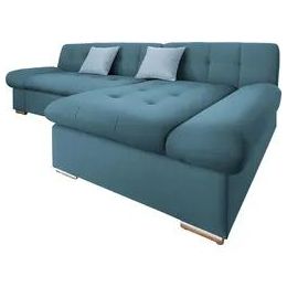 Ecksofa Trendmanufaktur "Reggae II, L-Form" Sofas Gr. B/H/T: 237cm x 78cm x 156cm, Luxus-Microfaser, Recamiere rechts, ohne Bettfunktion, blau (petrol) wahlweise mit Bettfunktion