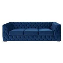 Guido Maria Kretschmer Home & Living Chesterfield-Sofa "Kalina", blau (dunkelblau), B:230cm H:67cm T:98cm, GUIDO MARIA KRETSCHMER HOME & LIVING, Sofas, klassische Chesterfield-Knopfheftung, sehr hochwertige Verarbeitung