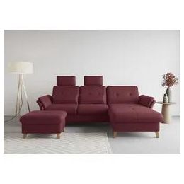 Sit & More Ecksofa SIT & MORE "Göteborg" Sofas Gr. B/H/T: 268cm x 90cm x 176cm, Luxus-Microfaser Florence, Recamiere rechts, ohne Bettfunktion-ohne Bettkasten, rot (bordeaux) Sitztiefenverstellung und Federkern, wahlweise mit Bettfunktion