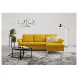 Ecksofa Inosign "Palm Beach L-Form" Sofas Gr. B/H/T: 275cm x 89cm x 175cm, Olympia EASY CLEAN, mega-Recamiere rechts, mit Sitztiefenverstellung-mit Bettfunktion-mit Bettkasten-mit Armteilverstellung, braun (messing) Federkern, mit Sitztiefenverstellung, wahlweise Bettfunktion