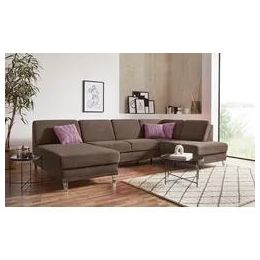 Sit & More Wohnlandschaft SIT & MORE "Clio U-Form", braun (schoko), B:319cm H:89cm T:190cm, Sofas, wahlweise mit Bettfunktion und Bettkasten, inklusive Federkern