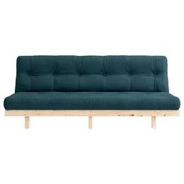 Schlafsofa KARUP DESIGN "Lean" Sofas Gr. B/H/T: 190cm x 73cm x 99cm, Baumwollmix, blau (petrolblau) mit Bettfunktion und Futonmatratze