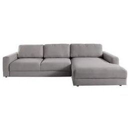 Ecksofa Places of Style "Bloomfield, L-Form" Sofas Gr. B/H/T: 303cm x 84cm x 176cm, Struktur, mega-Recamiere rechts, XL ohne Bettfunktion und Bettkasten, grau wahlweise mit Bettfunktion und Bettkasten