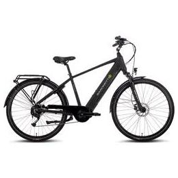 E-Bike SAXONETTE "Deluxe Sport Man" E-Bikes Gr. 48cm, 28 Zoll (71,12cm), schwarz (schwarz matt) Pedelec, Elektrofahrrad für Damen u. Herren