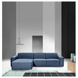 Ecksofa BETYPE "Be True, L-Form" Sofas Gr. B/H/T: 254cm x 70cm x 156cm, Struktur, Longchair links, 254x70x156, blau mit zeitlosem Design und tiefer Sitzfläche