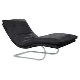 Relaxliege W.Schillig "daily dreams", grau (anthrazit s37), B:75cm H:91cm T:170cm, Stoff S37 (100% Polyester), Sofas, in Waffelkissen-Optik, wahlweise mit Motor, silber matt, in 2 Breiten