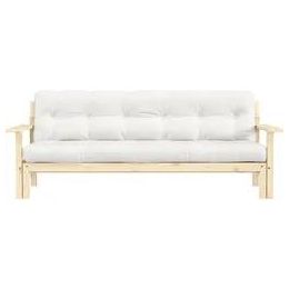 Schlafsofa KARUP DESIGN "Unwind" Sofas Gr. B/H/T: 190cm x 14cm x 92cm, Baumwollmix, beige (natural) Mit Holzstruktur, inkl. Futonmatratze, Liegefläche 130x190 cm