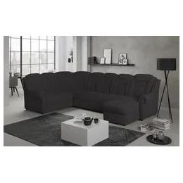 Wohnlandschaft Home Affaire "Boston U-Form" Sofas Gr. B/H/T: 333 cm x 102 cm x 216 cm, Microfaser bedruckt, langer Schenkel links-Recamiere rechts, Ohne Bettfunktion-ohne Schubkasten, grau (anthracite) Gemütliche Wohnlandschaft mit hoher Rückenlehne in klassischem Design