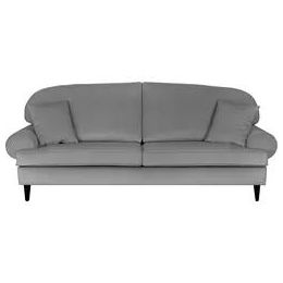 3-Sitzer Home Affaire "Vitreux" Sofas Gr. B/H/T: 226 cm x 95 cm x 100 cm, Samtoptik, grau (hellgrau) auch im Bouclébezug, incl. Zierkissen