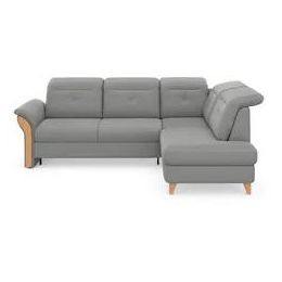 Ecksofa Home Affaire "Dangast L-Form" Sofas Gr. B/H/T: 269cm x 92cm x 200cm, Luxus-Microfaser Euphoria, Ottomane rechts, mit Bettfunktion und Bettkasten-ohne Relaxfunktion, grau Kopfteilverstellung, wahlweise mit motorischer Relaxfunktion