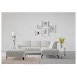 Sit & More Ecksofa SIT & MORE "Fashion L-Form" Sofas Gr. B/H/T: 250cm x 84cm x 207cm, Soft clean, Ottomane rechts, mit Kopfteilverstellung, grau (hellgrau) wahlweise mit Kopfteilverstellung und Vorziehsitz, motorisch