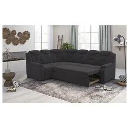 Ecksofa COTTA "Marcus L-Form" Sofas Gr. B/H/T: 263cm x 99cm x 211cm, Chenille, langer Schenkel rechts-Bettfunktion rechts, Mit Bettfunktion-mit Schubkasten, schwarz Bequemes Ecksofa in klassischem Design mit hoher Rückenlehne