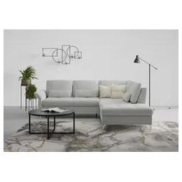 Ecksofa Inosign "Palm Beach L-Form", grau (hellgrau), B:263cm H:89cm T:224cm, 100%Polyester, Sofas, Federkern, mit Sitztiefenverstellung, wahlweise mit Bettfunktion