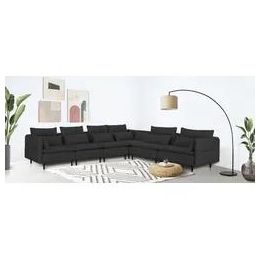 Ecksofa Andas "ALVIK L-Form" Sofas Gr. B/H/T: 344cm x 88cm x 262cm, Struktur fein, langer Schenkel links, langer Schenkel links, grau (anthrazit) zusammengesetzt aus Modulen, erweiterbar mit Modulen der Serie