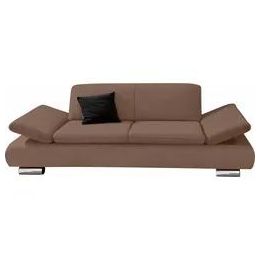 2-Sitzer Max Winzer "Toulouse modern und bequem, aktuelles Design, hoher Sitzkomfort" Sofas Gr. B/H/T: 190cm x 75cm x 89cm, Luxus-Microfaser, braun mit klappbaren Armlehnen, Breite 190 cm