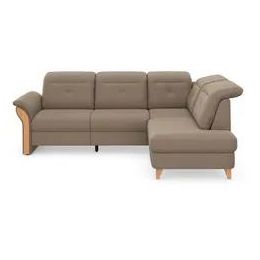 Ecksofa Home Affaire "Dangast L-Form" Sofas Gr. B/H/T: 269cm x 92cm x 200cm, Easy care, Ottomane rechts, mit 1 motorischer Relaxfunktion-ohne Bettfunktion und Bettkasten, grau (taupe) Kopfteilverstellung, wahlweise mit motorischer Relaxfunktion