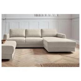 Ecksofa Andas "Hobro L-Form" Sofas Gr. B/H/T: 264cm x 80cm x 175cm, Struktur grob, Recamiere rechts, beige in 3 Bezugsqualitäten vielen Farben, Design by Morten Georgsen