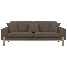 2-Sitzer OTTO products "Hanne, mit abnehmbaren Bezügen" Sofas Gr. B/H/T: 197cm x 86cm x 88cm, Struktur fein recycelt, braun verschiedene Bezugsqualitäten: Baumwolle, recyceltes Polyester