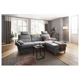 Ecksofa Home Affaire "Westerland L-Form" Sofas Gr. B/H/T: 252cm x 90cm x 162cm, Chenille-Optik, Recamiere rechts, mit Bettfunktion, Bettkasten und Armlehnfunktion, grau Federkern-Polsterung, wahlweise mit Bettfunktion, Bettkasten