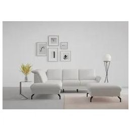 Sit & More Ecksofa SIT & MORE "Fashion L-Form" Sofas Gr. B/H/T: 250cm x 84cm x 207cm, Soft clean, Ottomane links, mit Kopfteilverstellung-mit Vorziehsitz, motorisch, grau (hellgrau) wahlweise mit Kopfteilverstellung und Vorziehsitz, motorisch