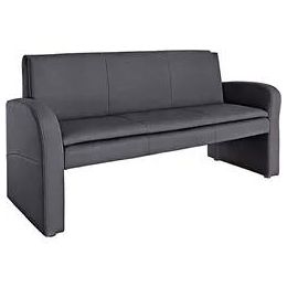 Hockerbank exxpo - SOFA FASHION "Cortado, 3-Sitzer mit hohem Sitzkomfort" Hocker Gr. B/H/T: 182cm x 89cm x 67cm, grau (graphit 8000) Polsterbank Hocker hohe Bodenfreiheit, schöne Detailverarbeitung, wahlweise Lederbezug