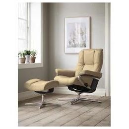 Relaxsessel stressless "Mayfair" Sessel Gr. Leder PALOMA, Cross Base Schwarz, Relaxfunktion-Drehfunktion-PlusTMSystem-Gleitsystem-BalanceAdaptTM, B/H/T: 79cm x 102cm x 73cm, beige (sand paloma) mit Cross Base, Größe S, M & L, Holzakzent Schwarz