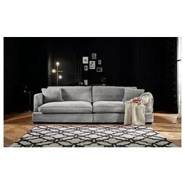 Guido Maria Kretschmer Home & Living Big-Sofa GUIDO MARIA KRETSCHMER HOME & LIVING "Annera" Sofas Gr. B/H/T: 266cm x 80cm x 109cm, Struktur fein, silberfarben (silber) weicher Sitzkomfort, mit extra tiefen Sitzflächen, Füllung Federn