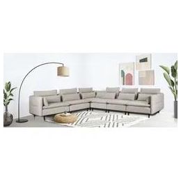 Ecksofa Andas "ALVIK L-Form" Sofas Gr. B/H/T: 344cm x 88cm x 262cm, Filzoptik, langer Schenkel rechts, langer Schenkel rechts, beige zusammengesetzt aus Modulen, erweiterbar mit Modulen der Serie