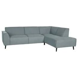 Ecksofa DOMO collection "Amora L-Form" Sofas Gr. B/H/T: 263cm x 81cm x 191cm, Struktur fein, Ottomane rechts, Mit Federkern, grün (mint) mit Federkern