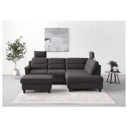 Sit & More Ecksofa SIT & MORE "Farö L-Form", grau (fango), B:251cm H:90cm T:187cm, Sofas, inklusive Federkern, wahlweise mit Bettfunktion und Bettkasten