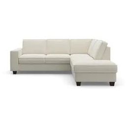 Ecksofa Home Affaire "County L-Form" Sofas Gr. B/H/T: 236cm x 81cm x 213cm, Struktur fein, Ottomane rechts, ohne Bettfunktion-ohne Bettkasten, beige (natur) wahlweise Ottomane links oder rechts, mit Federkern-Polsterung