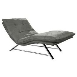 Relaxliege W.Schillig "daily dreams", grau (grau s37), B:95cm H:91cm T:170cm, Stoff S37 (100% Polyester), Sofas, in Waffelkissen-Optik, wahlweise mit Motor, Kufengestell, in 2 Breiten