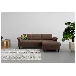 Sit & More Ecksofa SIT&MORE "Maggiore L-Form" Sofas Gr. B/T: 258 cm x 173 cm, Soft clean, mega-Recamiere rechts, mit Kopfteilverstellung-ohne Bettfunktion-ohne Bettkasten-Fussfarbe: schwarz matt, braun (espresso) wahlweise mit Kopfteilverstellung, Bettfunktion und Bettkasten