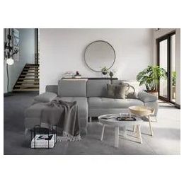 Sit & More Ecksofa SIT & MORE "Latigo L-Form" Sofas Gr. B/T: 270cm x 163cm, Luxus-Microfaser, Recamiere links, mit Bettfunktion-mit Bettkasten, grau mit Recamiere, wahlweise Bettfunktion und Bettkasten