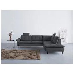 Ecksofa Inosign "Birkholm L-Form" Sofas Gr. B/H/T: 270cm x 83cm x 226cm, Luxus-Microfaser ALTARA NUBUCK, Ottomane rechts, mit Armlehnfunktion, grau Armlehnverstellung, auch in Easy Clean Bezug - mit Wasser zu reinigen