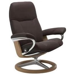 Relaxsessel stressless "Consul", braun (chocolate paloma), B:91cm H:102cm T:79cm, Leder BATICK: BATICK ist ein leicht korrigiertes, durchgefärbtes und genarbtes Möbelleder, bei dem die meisten Unebenheiten und Spuren in der Regel entfernt wurden., Leder PALOMA: PALOMA ist ein durchgefärbtes Semianilin-Möbelleder mit natürlicher Narbung., ROHLEDER Stoff Q2 FARON: Ein fester zuverlässiger Bouclu00e9