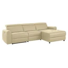 Ecksofa Home Affaire "Sentrano, L-Form" Sofas Gr. B/H/T: 275cm x 82cm x 164cm, Kunstleder, Recamiere rechts, mit motorischer Relaxfunktion-mit USB-Anschluss, beige (creme) 275 cm, man. o. elektr. Relaxfunktion und USBKopfverstellung