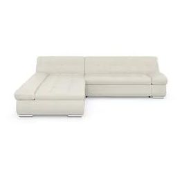 Ecksofa DOMO collection "Mona L-Form" Sofas Gr. B/H/T: 297cm x 80cm x 173cm, Struktur grob, Recamiere links, mit Bettfunktion, beige (creme) wahlweise mit Bettfunktion