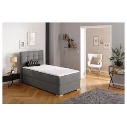 Boxbett Home Affaire "Olivet", grau, B:104cm L:210cm, Komplettbetten, in 4 Farben, 4 Breiten, 2 Matratzenarten, auch in Überlänge 220 cm