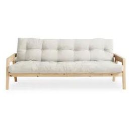 Schlafsofa KARUP DESIGN Sofas Gr. B/H/T: 204cm x 40cm x 90cm, Gestell: Natur, beige (natur) Mit Holzstruktur, inkl. Futonmatratze, Liegefläche 130x190 cm