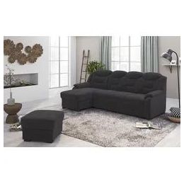 Ecksofa COTTA "Marcus L-Form" Sofas Gr. B/H/T: 262cm x 99cm x 162cm, Chenille, Recamiere links, Ohne Bettfunktion, schwarz Bequemes Ecksofa in klassischem Design mit hoher Rückenlehne