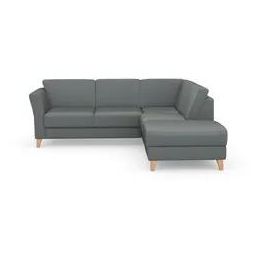 Sit & More Ecksofa SIT & MORE "Visby L-Form" Sofas Gr. B/H/T: 248cm x 87cm x 213cm, Chenille, Ottomane rechts, ohne Bettfunktion-ohne Bettkasten, grau Wahlweise mit Bettfunktion und Stauraum, frei im Raum stellbar