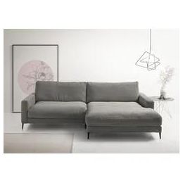 Ecksofa Inosign "Downtown, B/T/H: 272/190/84 cm L-Form" Sofas Gr. B/H/T: 272cm x 84cm x 190cm, Cord, Recamiere rechts, grau (dunkelgrau) weicher Sitzkomfort auch in Cord und Bouclé, incl. Zierkissen