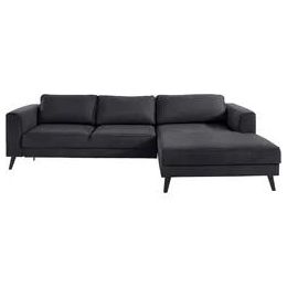 Ecksofa Inosign "Lumber Jack, L-Form" Sofas Gr. B/H/T: 280cm x 85cm x 167cm, Struktur fein, Recamiere rechts, mit Schlaffunktion und Bettkasten, grau (graphite) in moderner Optik